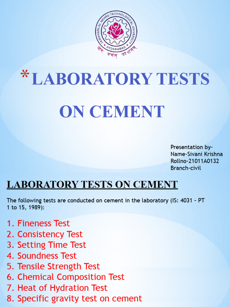 Laboratory Tests | PDF | Cement | Concrete