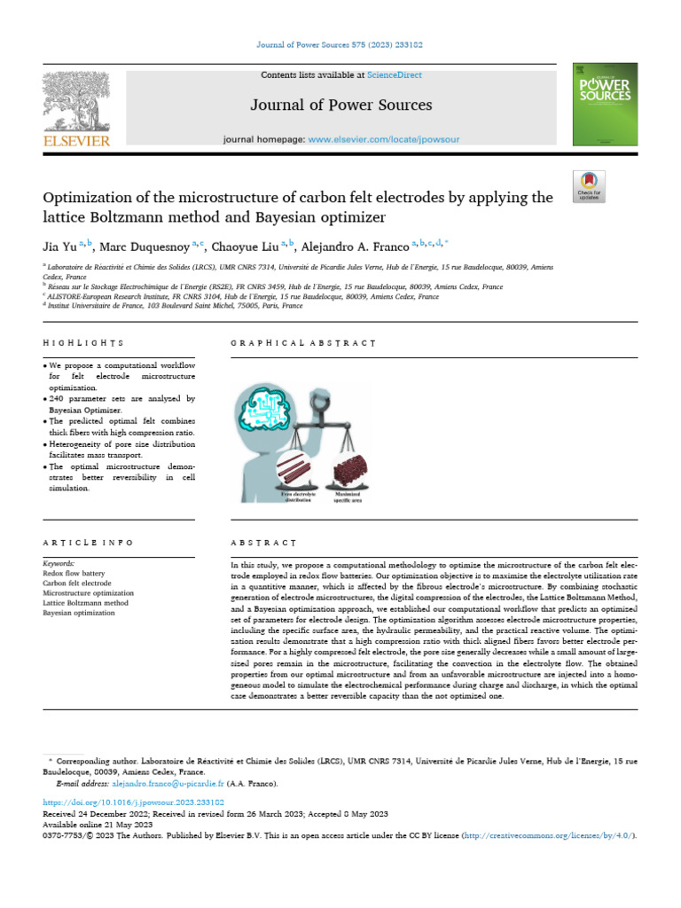 Optimization Of The Microstructure Of Carbon Felt Electrodes By Applying The Lattice Boltzmann
