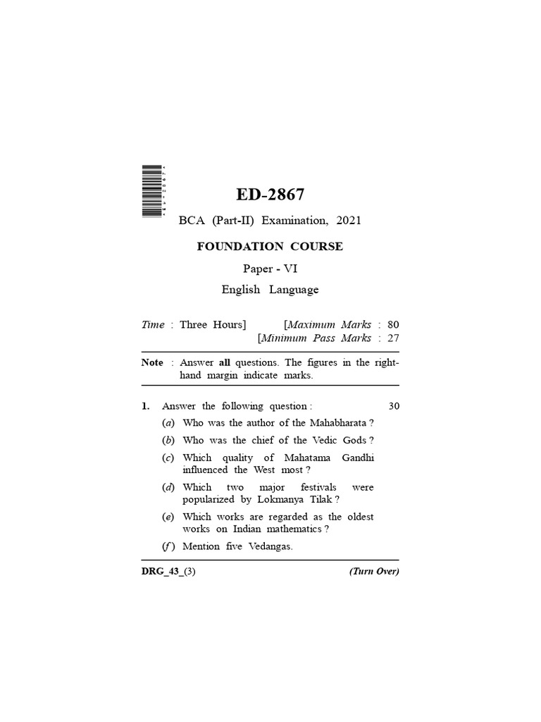 Bca Part 2 FC English Language Ed 2867 2021 | PDF | Mahatma Gandhi ... Bca Part 2 FC English Language Ed 2867 2021 | PDF | Mahatma Gandhi ...
