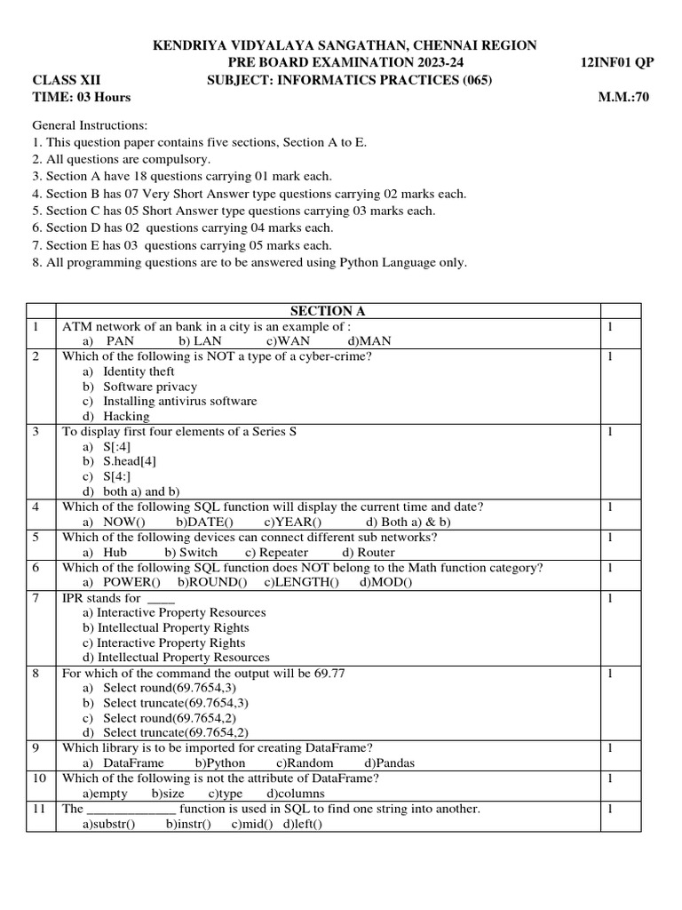 Xii PB 2023 Ip 201123 | PDF | Computer Network | Intellectual Property