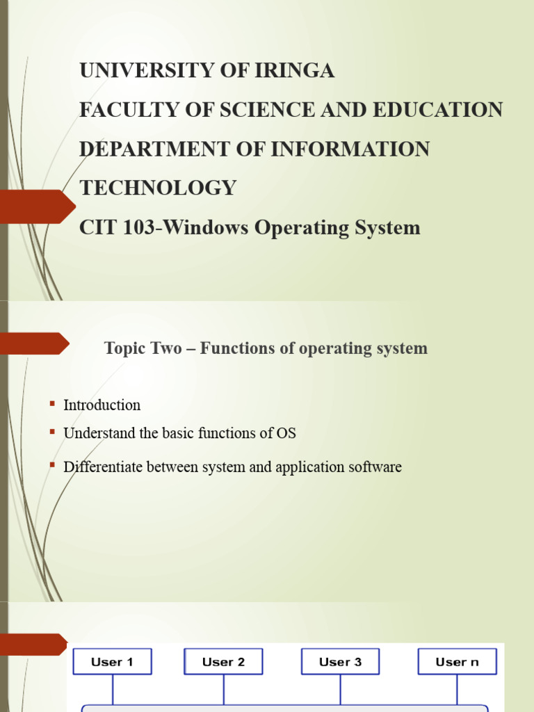 Topic Two - Functions of OS | PDF | Operating System | Process (Computing)