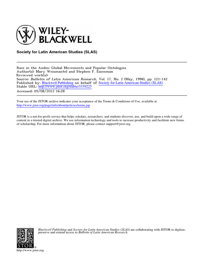 Race in The Andes Global Movements and P | PDF | Race (Human ...