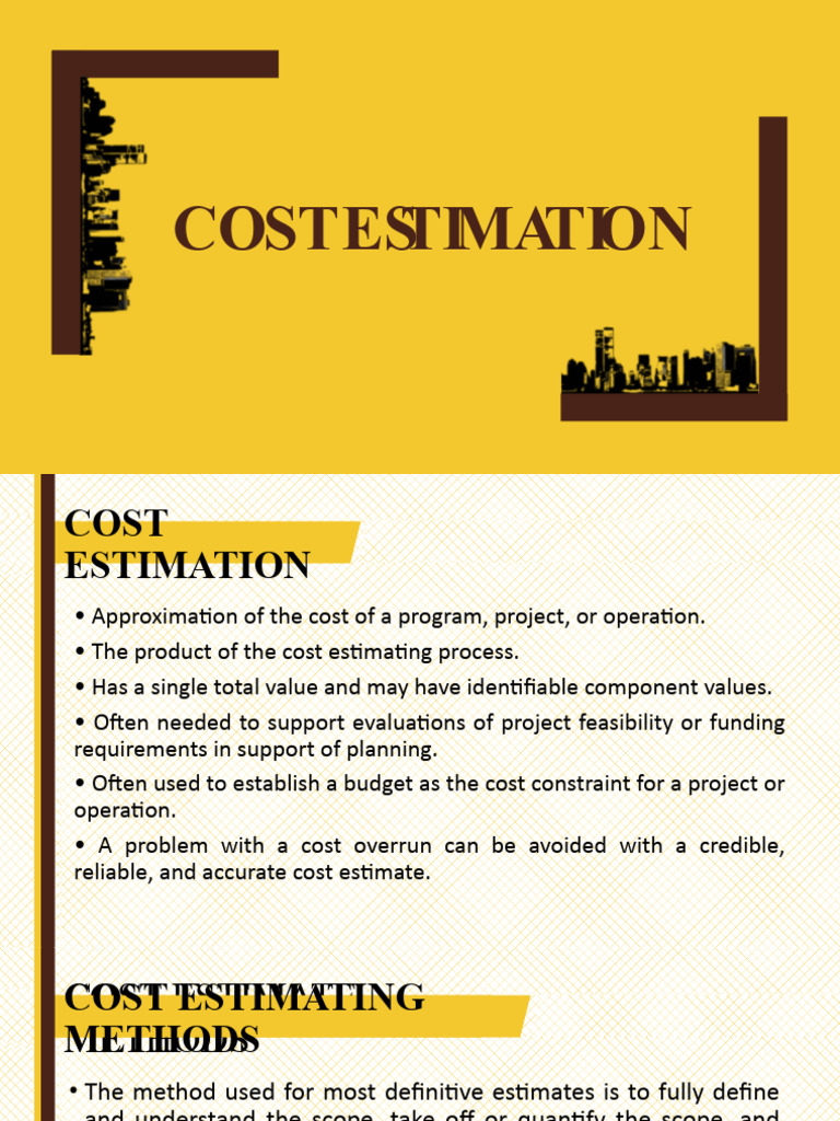 Group 1 Cost Estimation Report With Animation | PDF