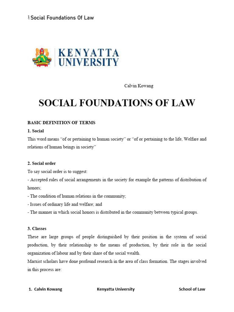 Social Foundations of Law Explained | PDF | Natural Law | Social ...