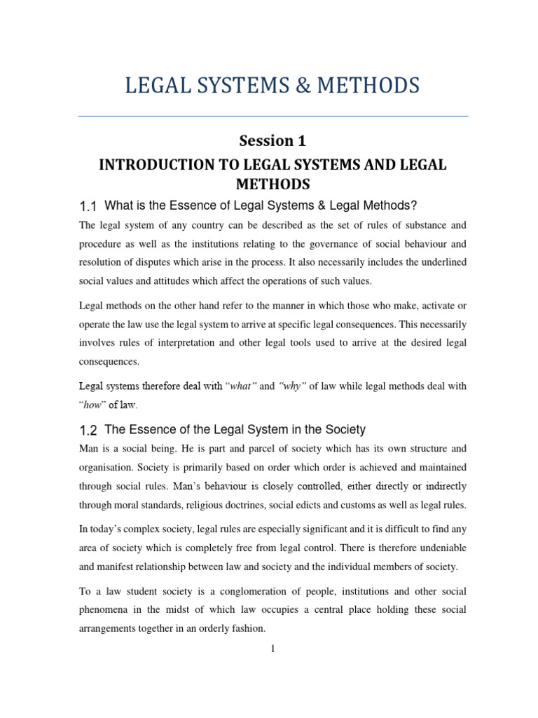 Legal Systems and Methods Consolidated Notes 2023 | PDF | Common Law ...