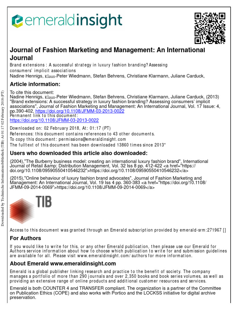 JFMM 03 2013 0022.pdf Jsessionid | PDF | Brand | Luxury Goods