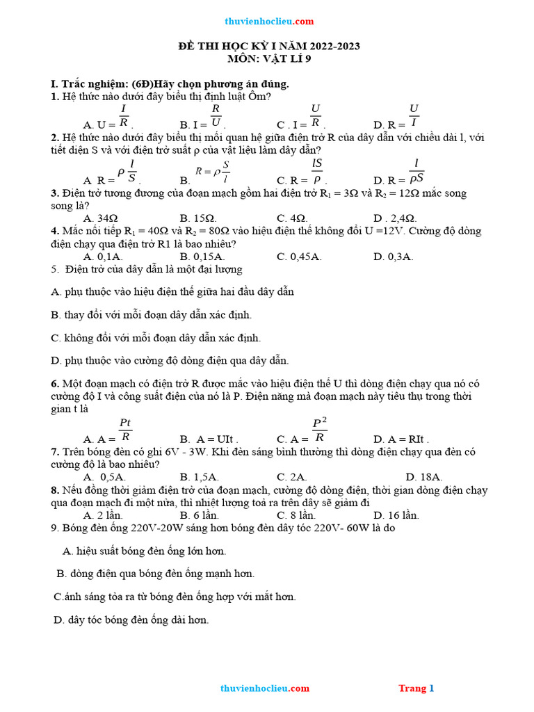 thuvienhoclieu.com-De-thi-HK1-Ly-9-nam-2022-2023 | PDF