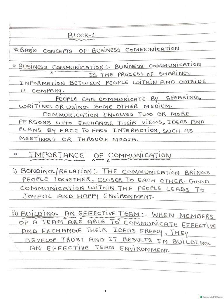 Business Communication Notes | PDF