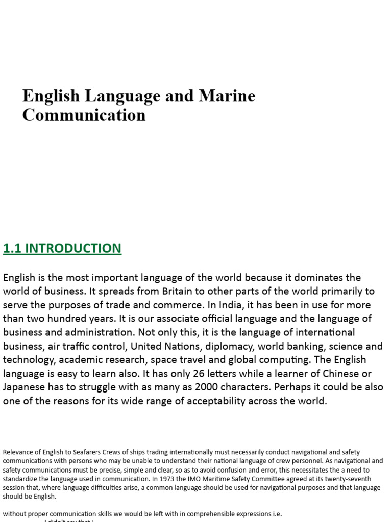 English Language and Marine Communication | PDF | Communication ...