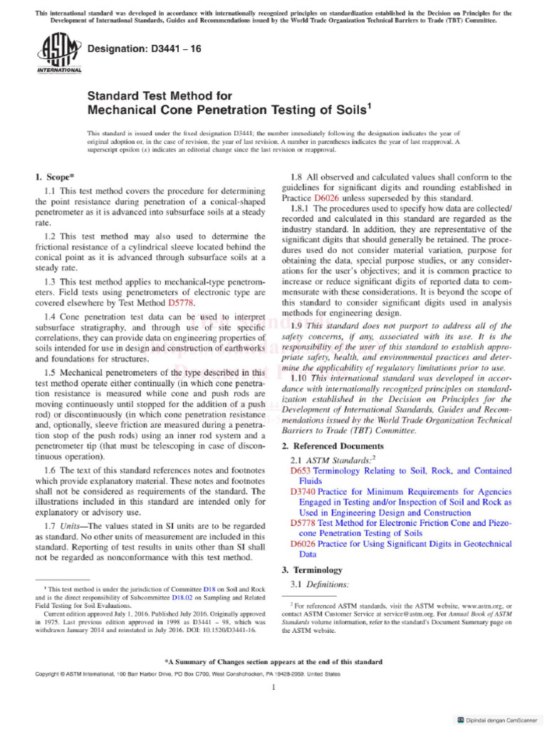 ASTM-D3441-16 Sondir | PDF