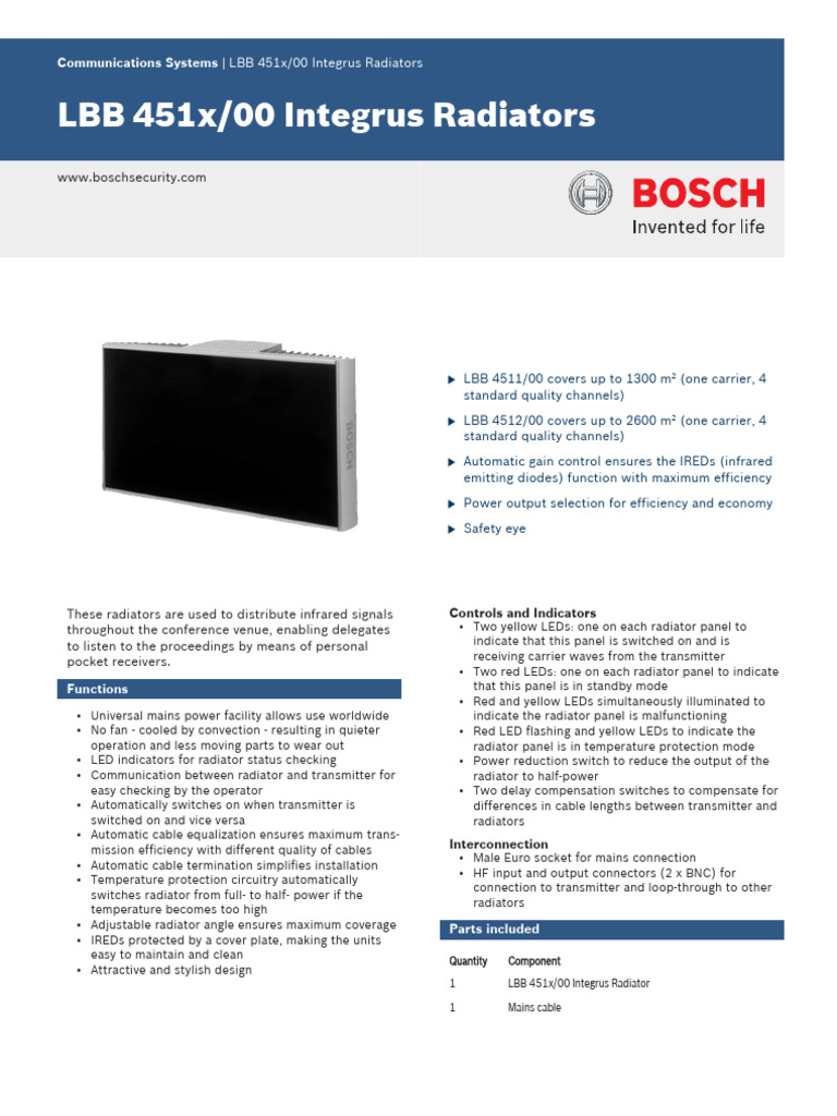 Bosch Integrus Radiators Overview | PDF | Light Emitting Diode | Mains ...