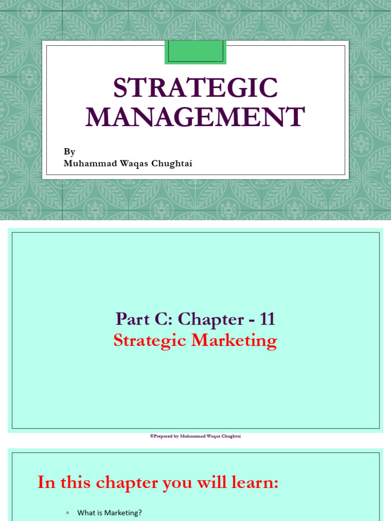 Chapter 11 Strategic Management - CMA | PDF | Digital Marketing | Marketing