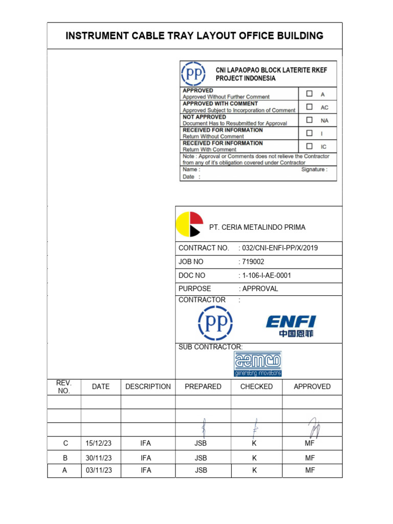 1-106-I-Ae-0001-Instrument Cable Tray Layout Office Building | PDF