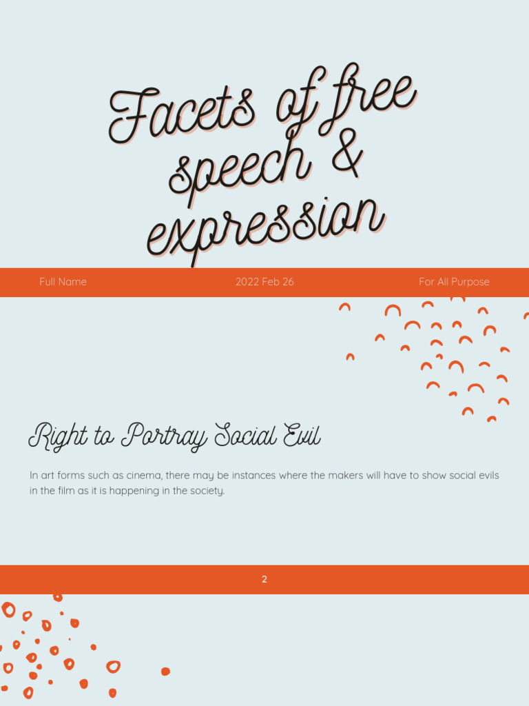 Facets of Fre e Speech & Expression | PDF