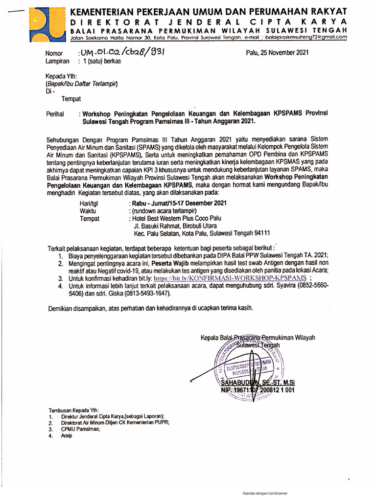 UNDANGAN WORKSHOP KPSPAMS | PDF