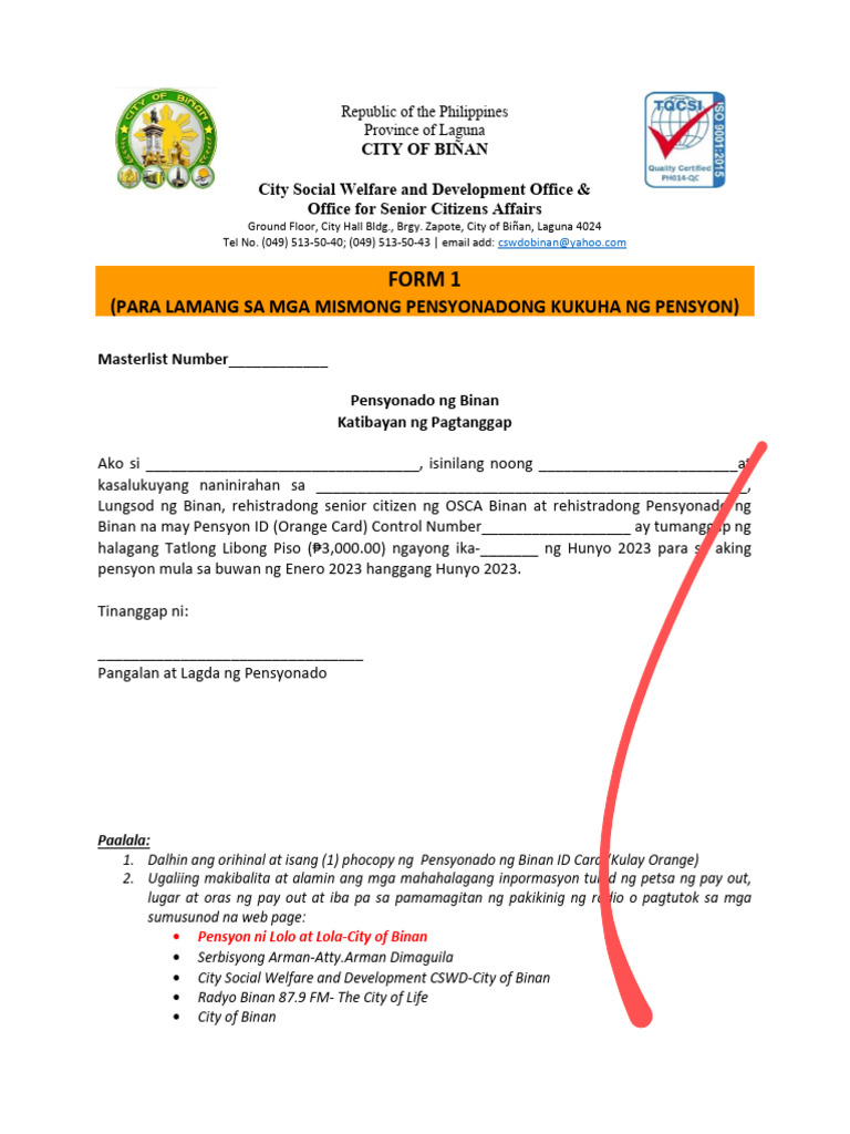 Katibayan NG Pagtanggap | PDF