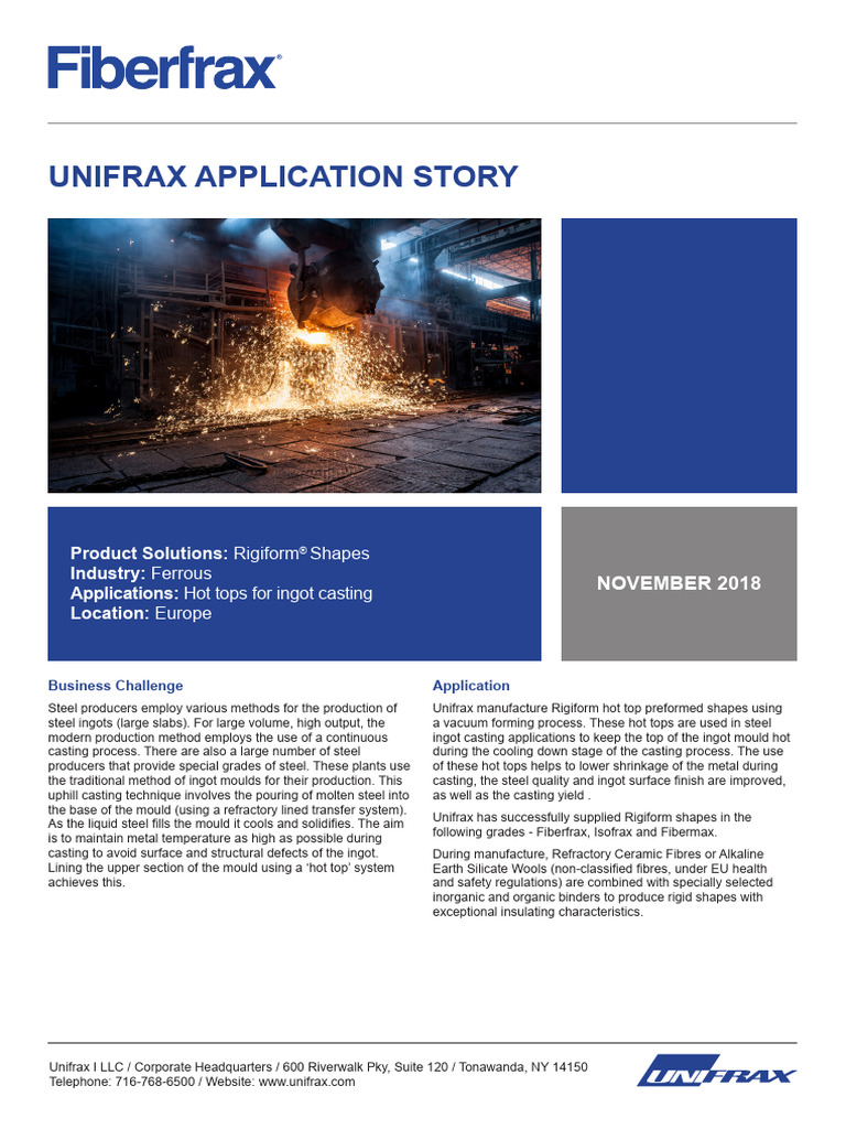 FE 051 en Ingot Casting Hot Tops Application Story | PDF | Ingot | Casting