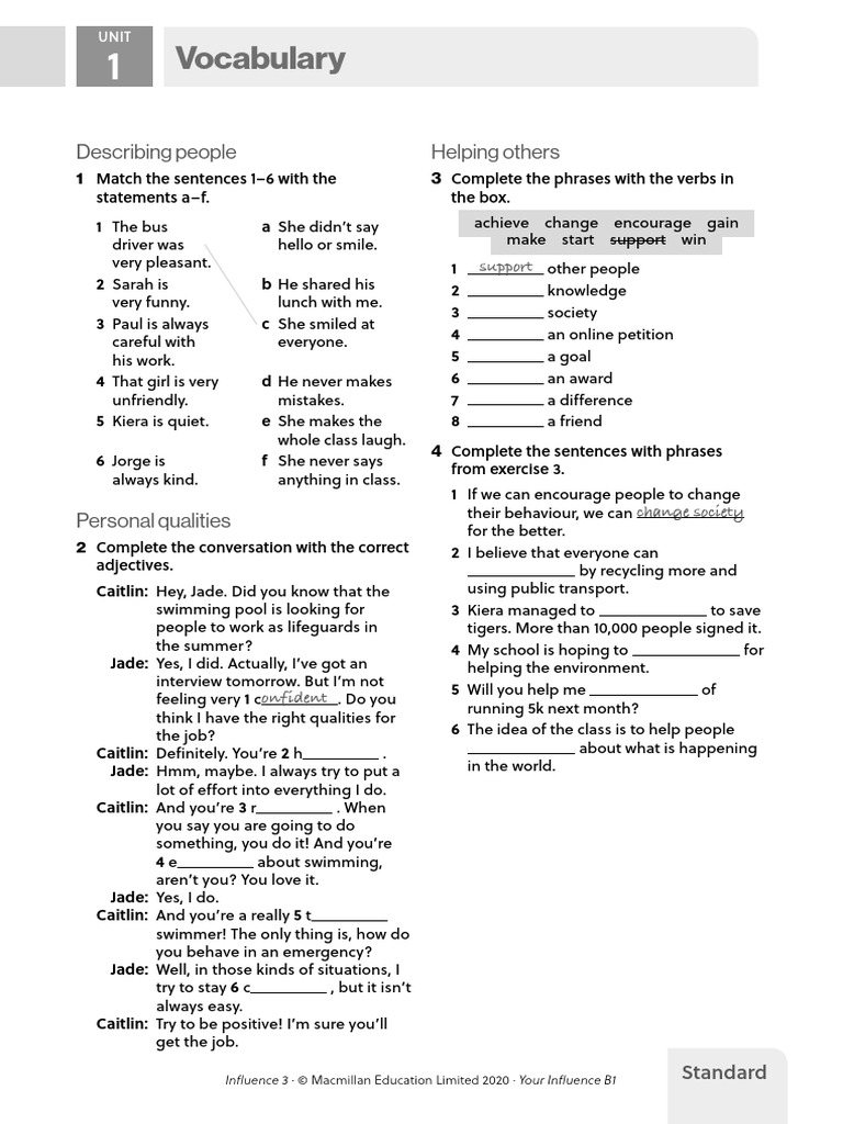 L3 B1 U1 Vocabulary Standard | PDF