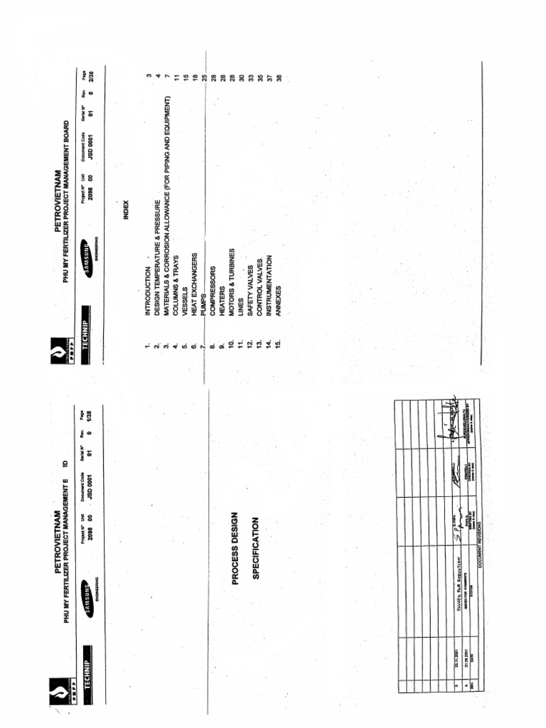 Technip - General Process Design Specifications | PDF