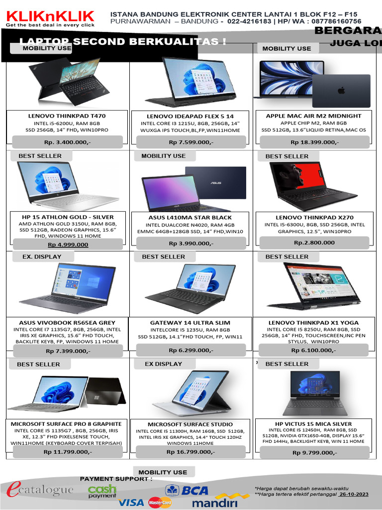 Laptop Sales at Istana Bandung Elektronik | PDF | Computer Architecture ...