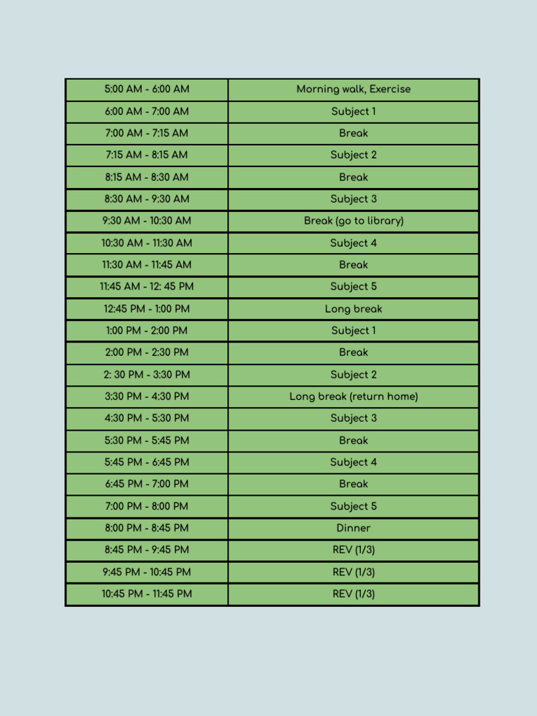 2nd Year Time Table | PDF