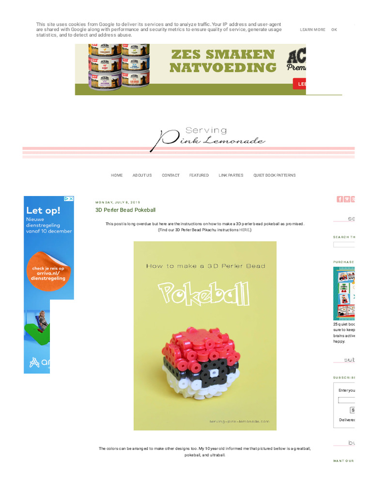 3D Perler Bead Pokeball | Download Free PDF | World Wide Web | Internet & Web