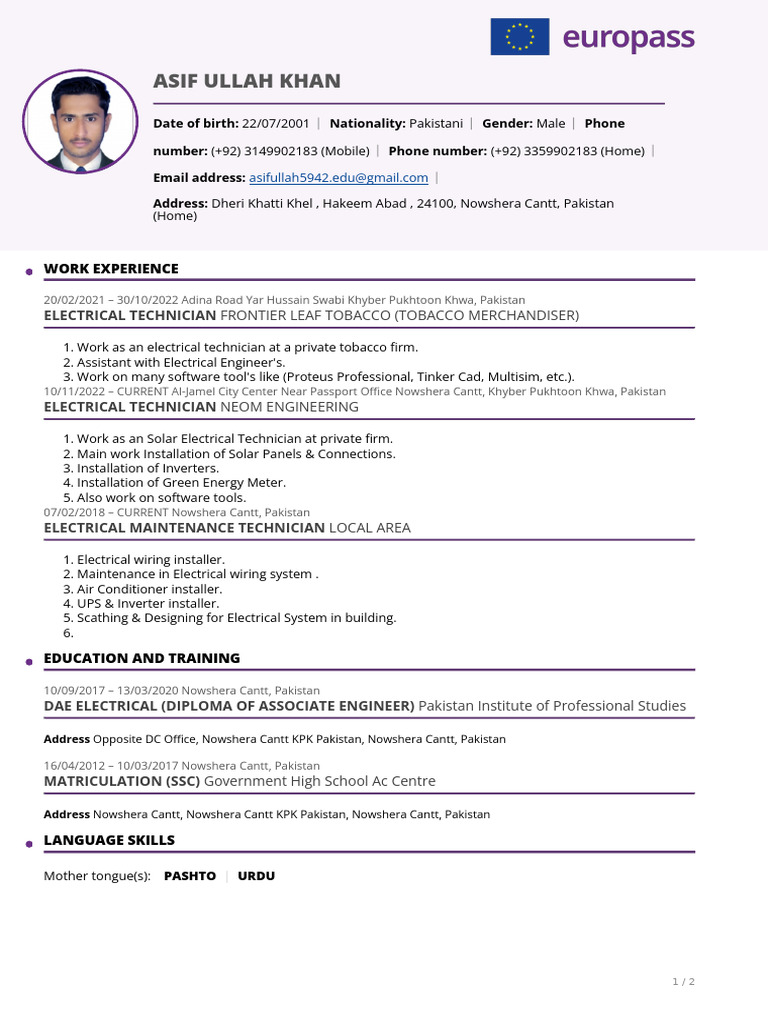 Asif Ullah Khan - CV | PDF | Computing