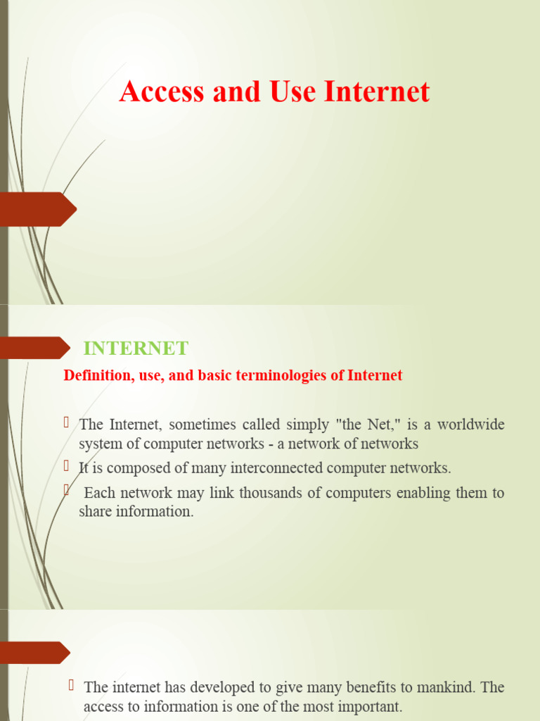 Internet Basics: Terms and Usage Guide | PDF | World Wide Web | Internet & Web