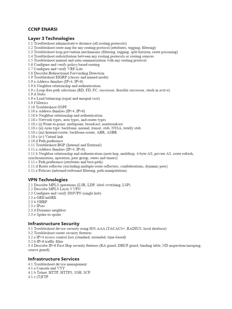 CCNP Enarsi Course Outline | PDF