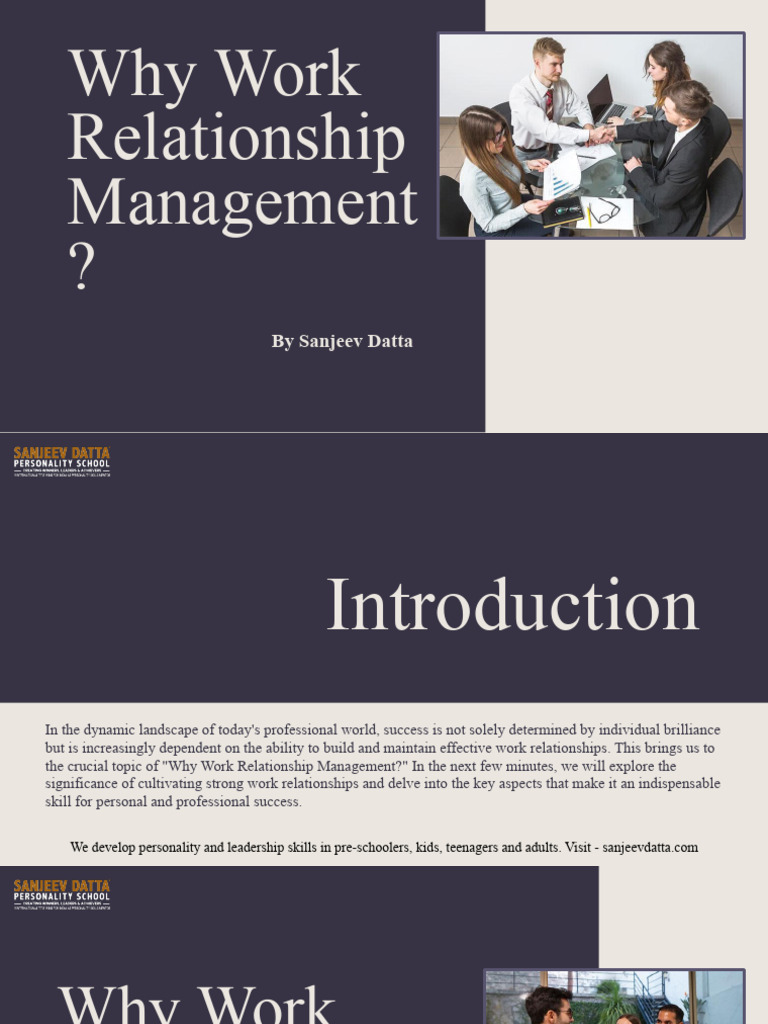 Why Work Relationship Management? | PDF | Adolescence | Leadership