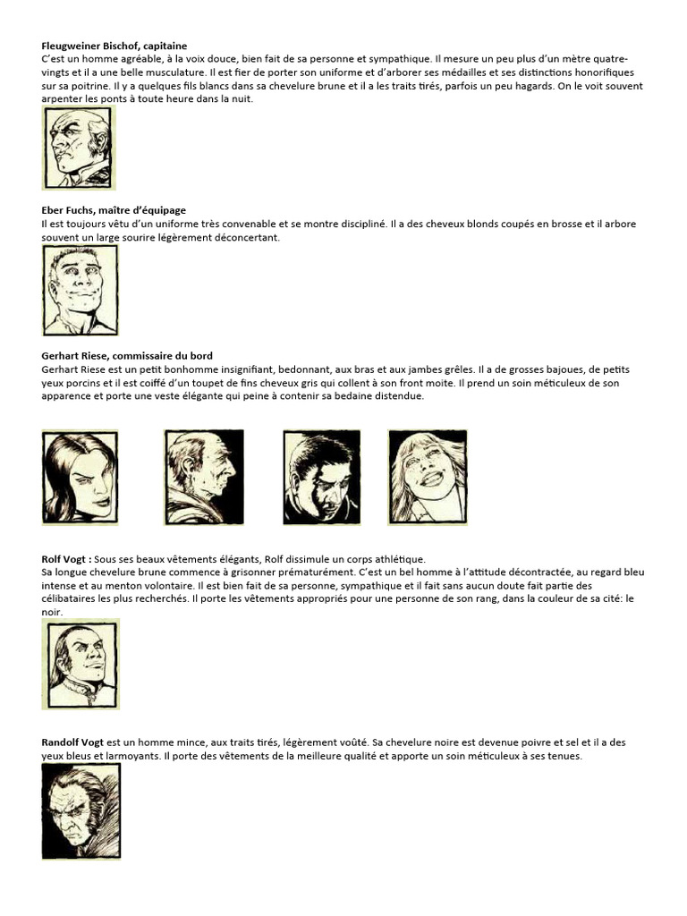 Résumé Des Personnages de L'épisode 3 Des Voies de La Damnation À Nuln ...