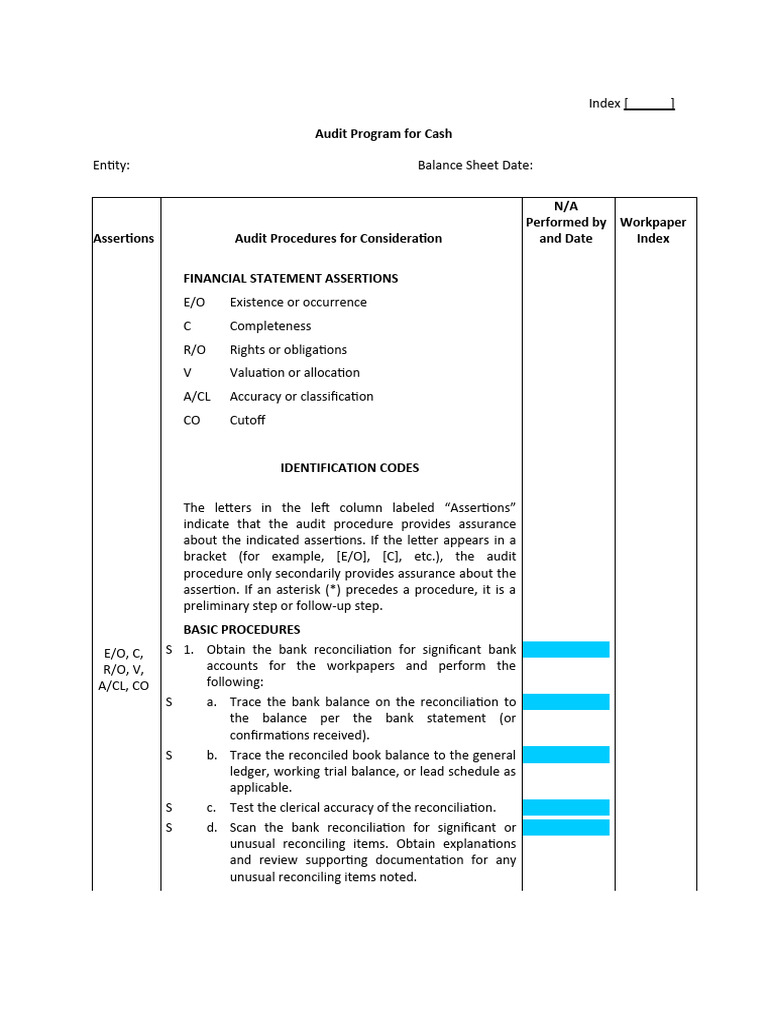 Cash Audit Program | PDF | Technology & Engineering
