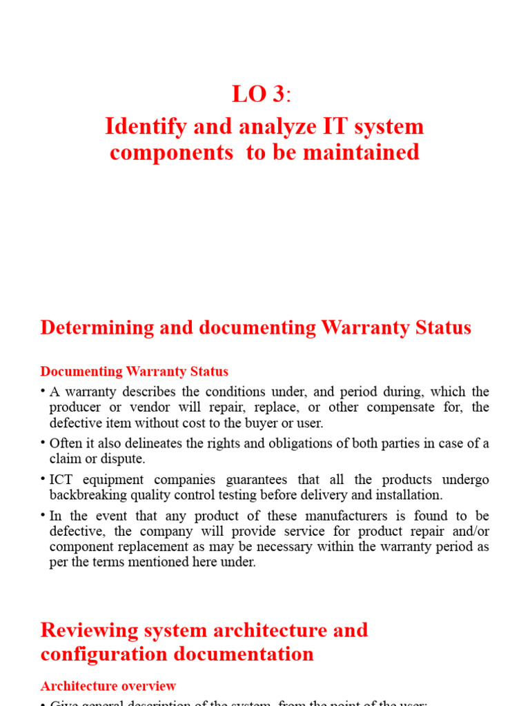 Implement Maintenance Procedures LO3 | PDF | Computer Hardware | System