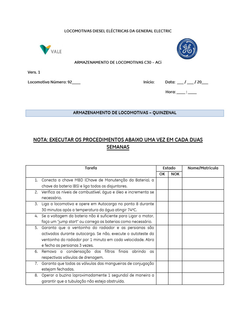 Armazenamento de Locomotivas C30-ACI | PDF | Tecnologia e Engenharia