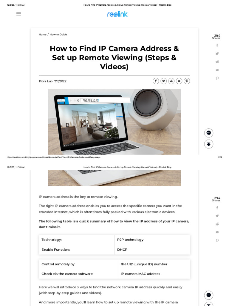 Find Your IP Camera Address Easily | PDF | Computers