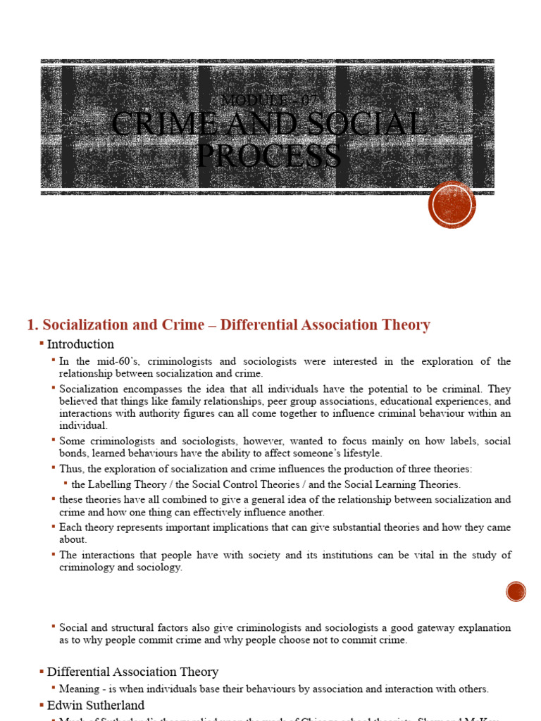 Module 7 - Crime and Social Process | PDF | Deviance (Sociology ...
