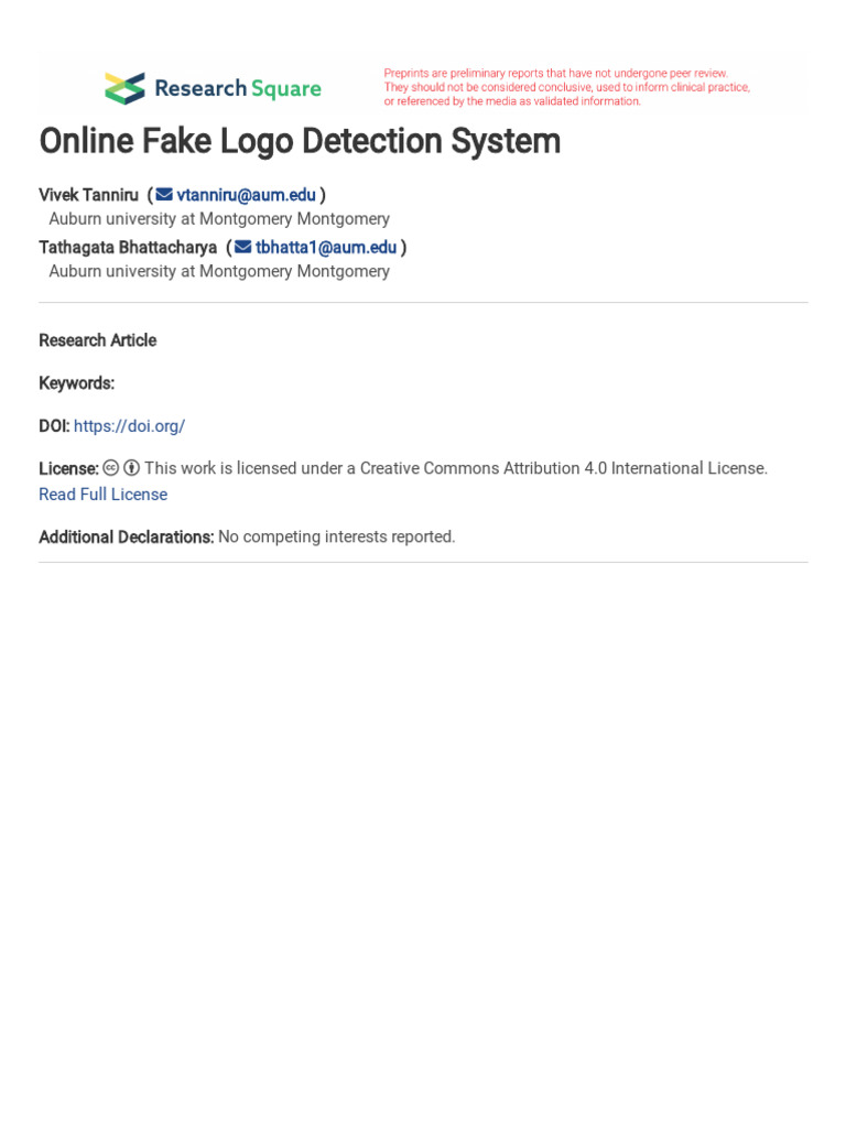 Online Fake Logo Detection System | PDF | Art