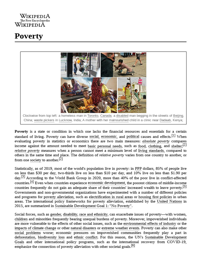 Poverty | PDF | Poverty | Poverty & Homelessness