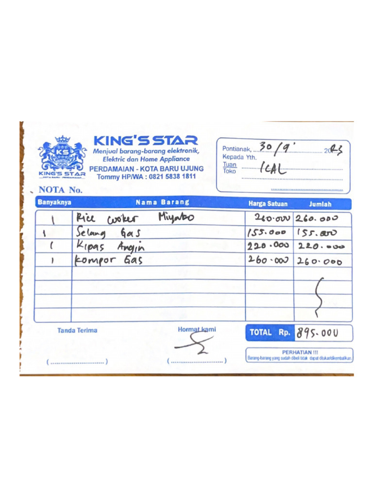 Nota Pembelian 30923 | PDF