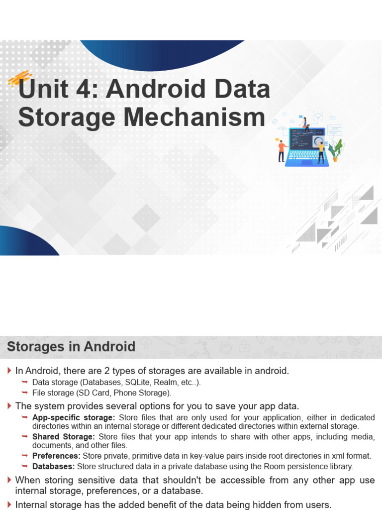 Unit 4 | PDF | Computer Data Storage | Mobile App