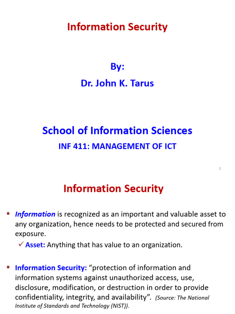 Lecture 7 - Information Security | PDF