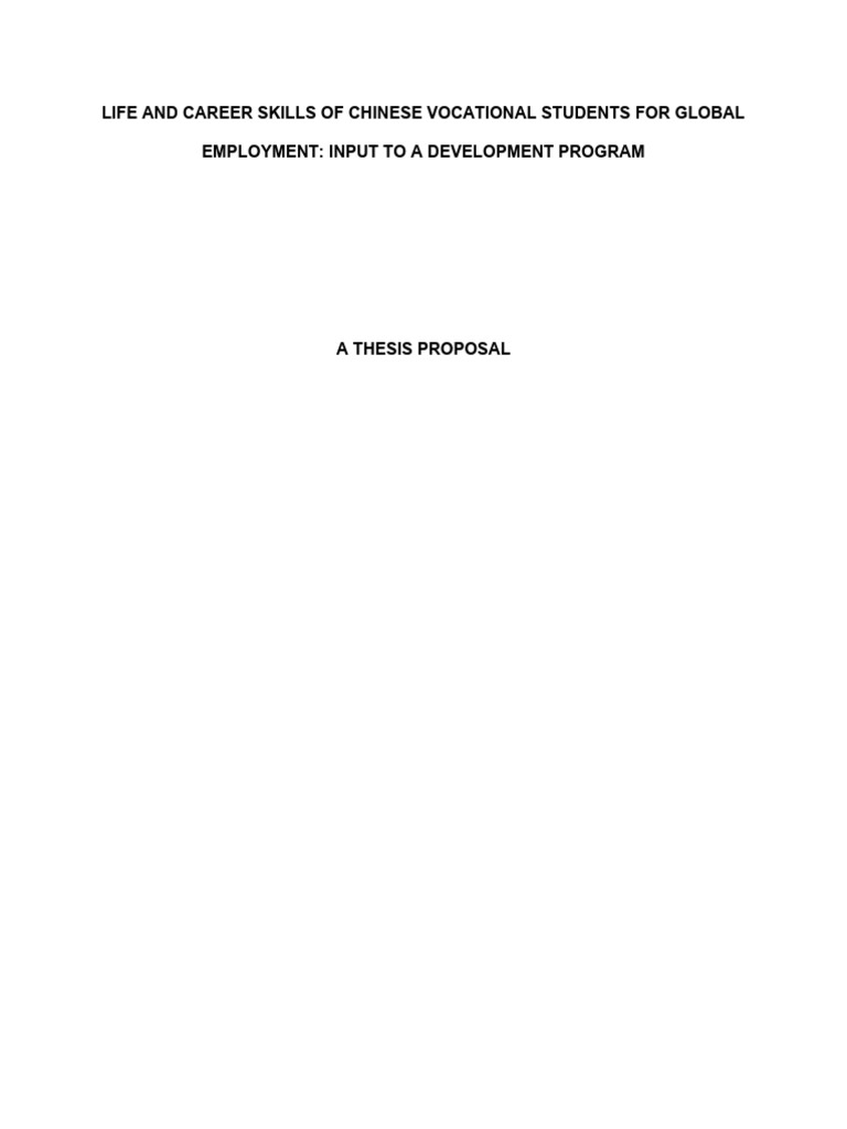 SAMPLE PROPOSAL | PDF | Vocational Education | Methodology