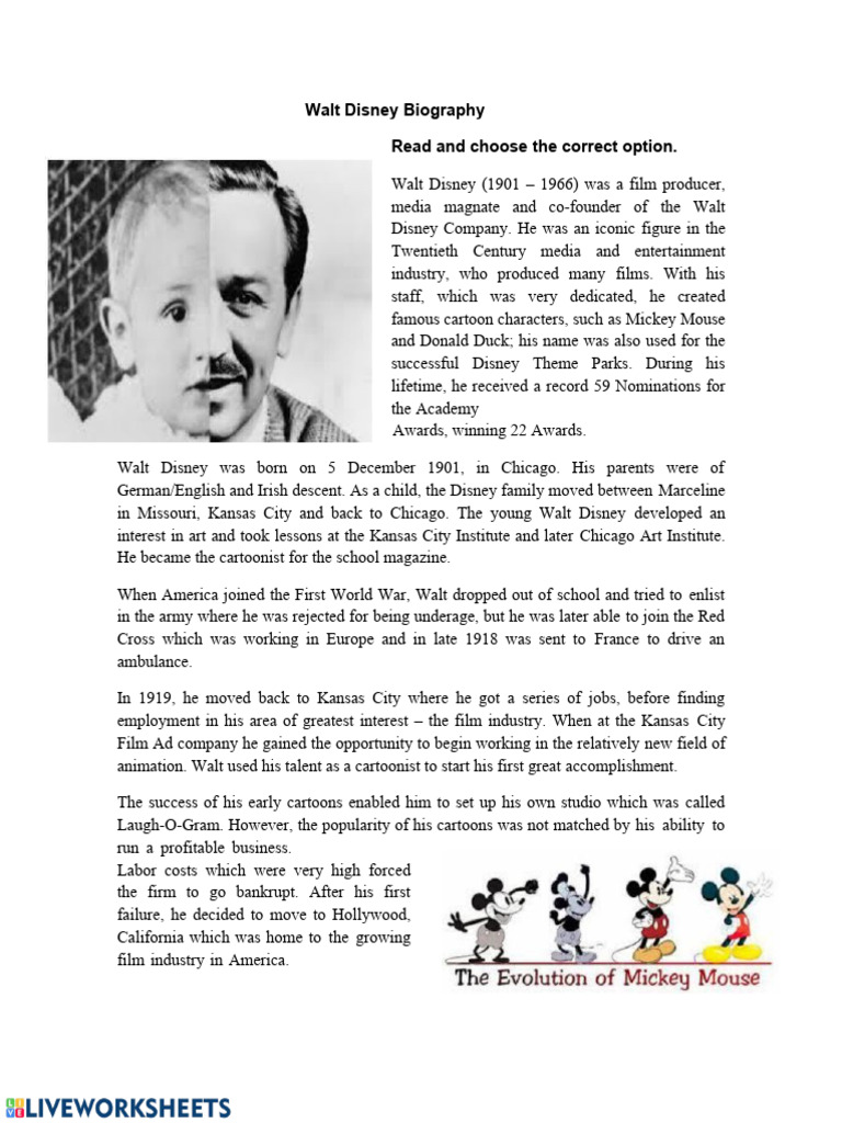Walt Disney: Life and Achievements | PDF | Walt Disney