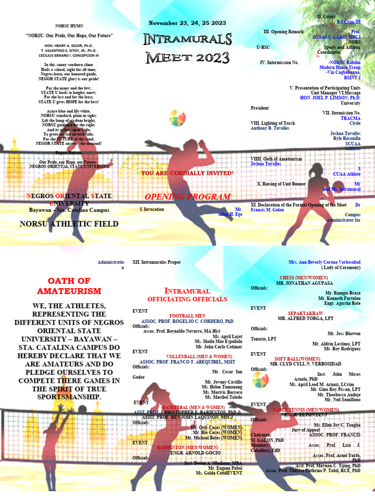 Program Intrams Edited | PDF | Academic Degree | Qualifications