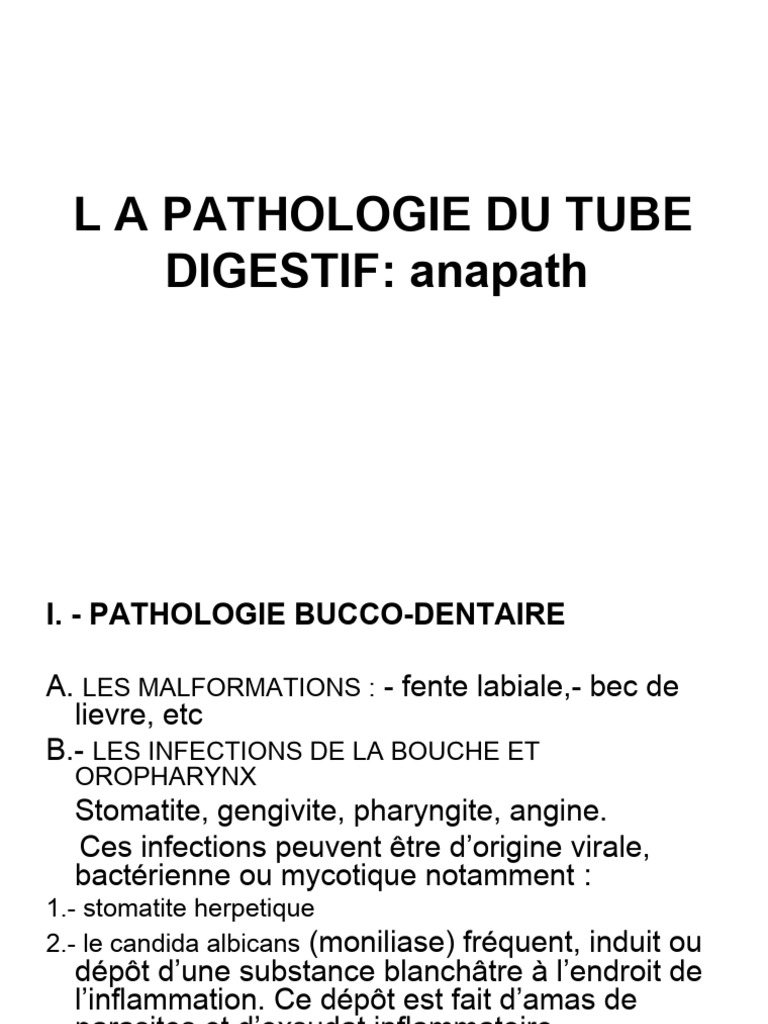 Pathologies Digestives: Bouche à Estomac | PDF | Bouche | Immunologie