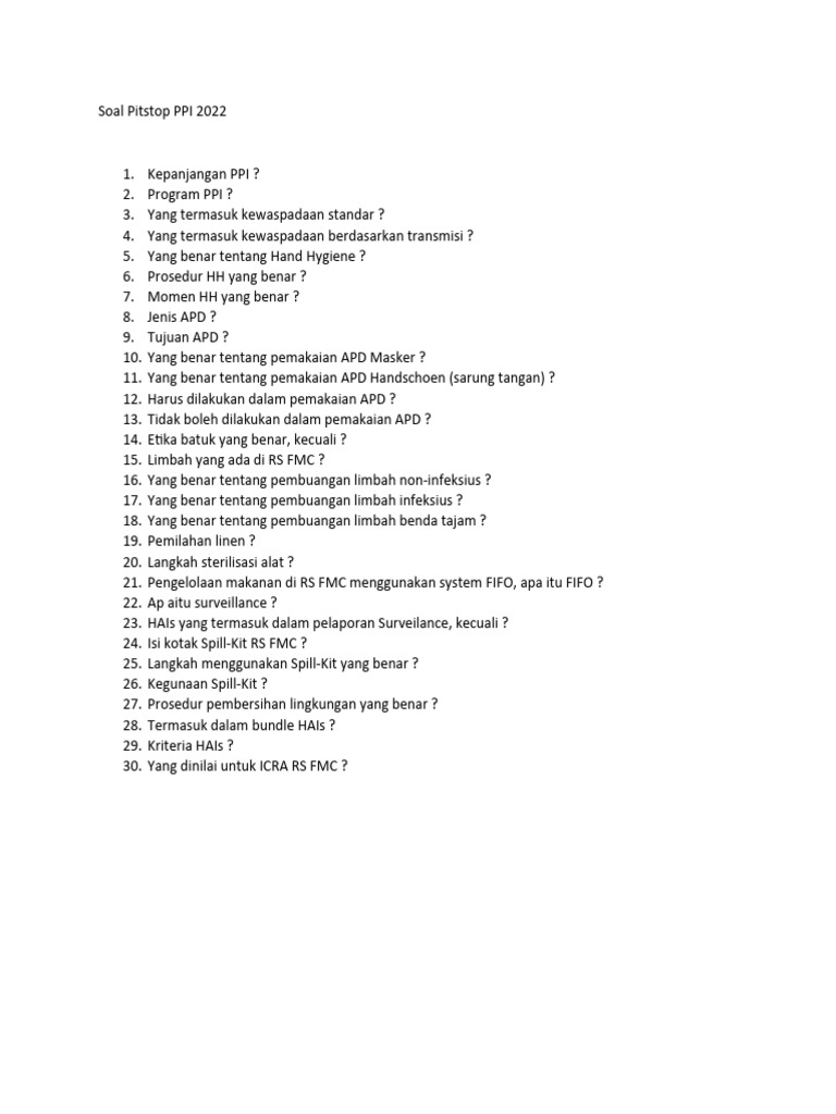 Soal Pitstop PPI 2022 | PDF