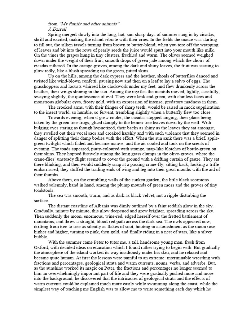 My Family and Other Animals - 225m | PDF