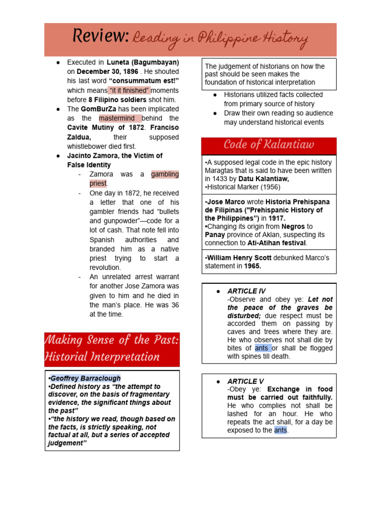 Reviewer - Riph | PDF | Philippines