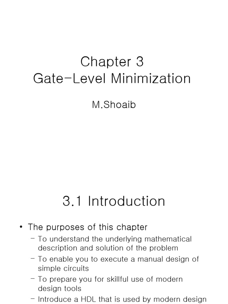 Gate-Level Minimization: M.Shoaib | PDF