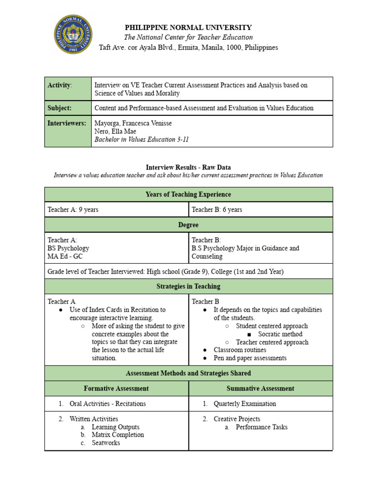 Mayorga-Nero Interview | PDF | Learning | Teachers